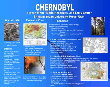 PPT – CHERNOBYL PowerPoint presentation | free to view - id: 263ed8-MjE3Z