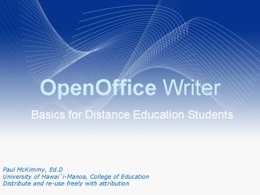 OpenOffice Writer presentation | free to view