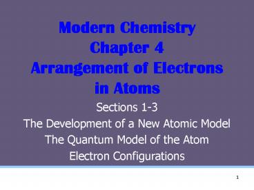 Modern Chemistry Chapter 4 Arrangement of Electrons in Atoms ...