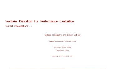 PPT – Vectorial Distortion For Performance Evaluation Current ...