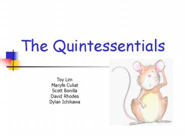 PPT – The Quintessentials PowerPoint presentation | free to download ...