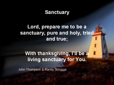 Sanctuary presentation | free to view