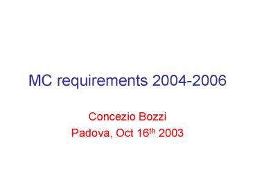 PPT – MC requirements 20042006 PowerPoint presentation | free to ...