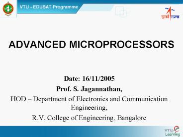 ADVANCED MICROPROCESSORS presentation | free to view