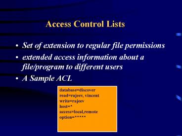 Access Control Lists presentation | free to view