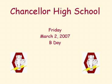 Chancellor High School presentation | free to view