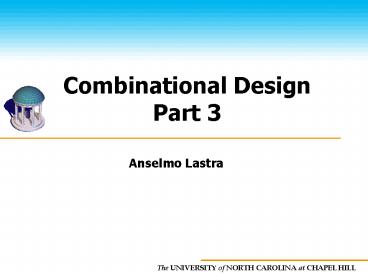 Combinational Design Part 3 presentation | free to view
