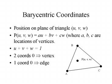 Barycentric Coordinates presentation | free to view