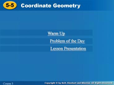 Coordinate Geometry presentation | free to view