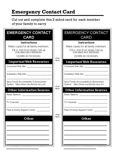Emergency Contact Card presentation | free to view