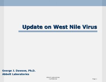 PPT – Abbott Laboratories PowerPoint presentation | free to view - id ...