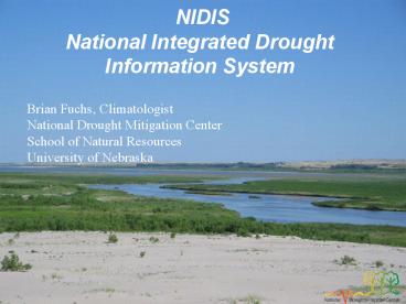 NIDIS National Integrated Drought Information System presentation ...