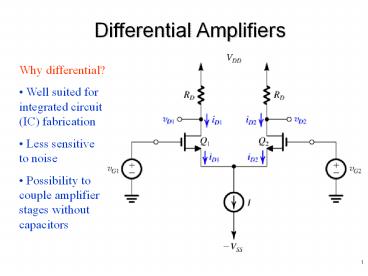 PPT – Differential Amplifiers PowerPoint presentation | free to ...