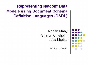 Representing Netconf Data Models using Document Schema Definition ...