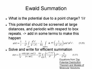 PPT – Ewald Summation PowerPoint presentation | free to view - id ...