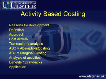 PPT – Activity Based Costing PowerPoint presentation | free to view ...