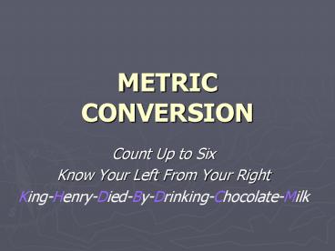 METRIC CONVERSION presentation | free to view