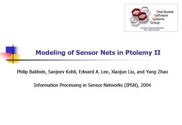 PPT – Modeling of Sensor Nets in Ptolemy II PowerPoint presentation ...