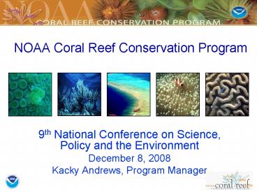 NOAA Coral Reef Conservation Program presentation | free to view