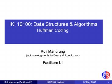 Huffman Coding presentation | free to view