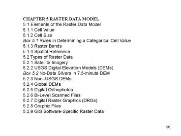 CHAPTER 5 RASTER DATA MODEL presentation | free to view