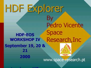 HDF Explorer presentation | free to download