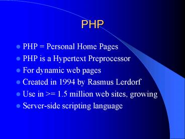 PHP presentation | free to view