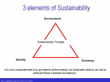 PPT – 3 elements of Sustainability PowerPoint presentation | free to ...