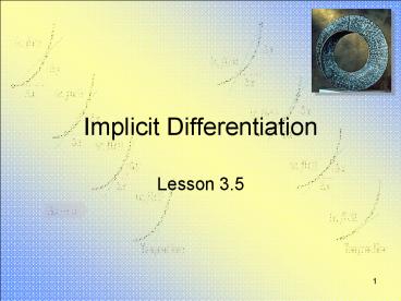 Implicit Differentiation presentation | free to view