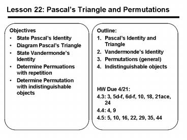 PPT – Lesson 22: Pascal PowerPoint presentation | free to view - id ...