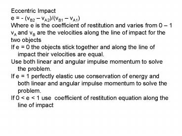 Eccentric Impact presentation | free to view