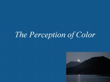 The Perception of Color presentation | free to download