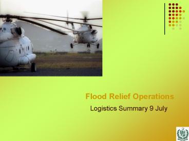 Flood Relief Operations presentation | free to view