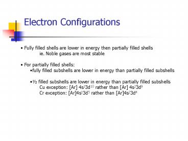 PPT – Electron Configurations PowerPoint presentation | free to view ...