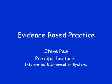 PPT – Evidence Based Practice PowerPoint presentation | free to view ...
