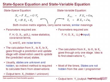 State-Space Equation and State-Variable Equation presentation | free to ...