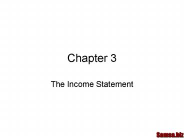 The Income Statement presentation | free to view