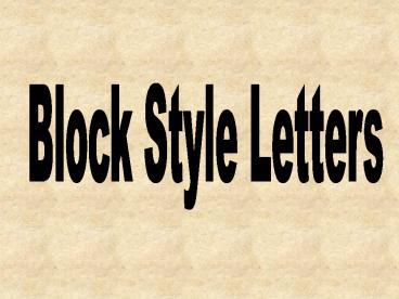 Block Style Letters presentation | free to view