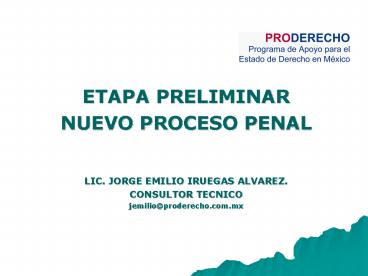 ETAPA PRELIMINAR presentation | free to view