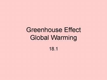 PPT – Greenhouse Effect Global Warming PowerPoint presentation | free ...