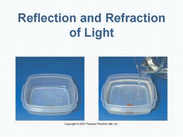 Reflection and Refraction of Light presentation | free to view