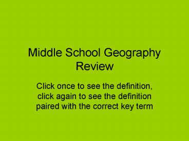 Middle School Geography Review presentation | free to view