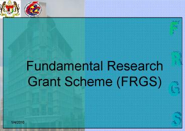Fundamental Research Grant Scheme FRGS presentation | free to view