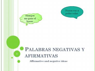 Palabras negativas y afirmativas presentation | free to view
