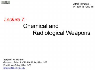 PPT – Chemical and Radiological Weapons PowerPoint presentation | free ...