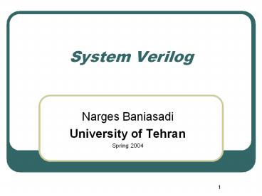 System Verilog presentation | free to view