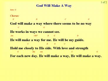 PPT – God Will Make A Way PowerPoint presentation | free to view - id ...