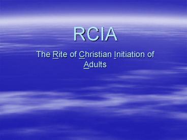 RCIA presentation | free to view