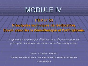 MODULE IV presentation | free to view