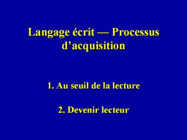 PPT – Langage%20 PowerPoint presentation | free to download - id ...